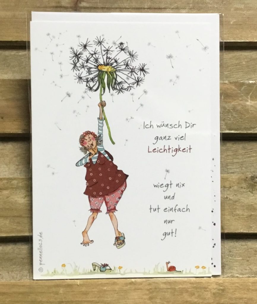 Grußkarte "Leichtigkeit....." Sweet design - B.Freundlieb - Silkes Imkereibedarf